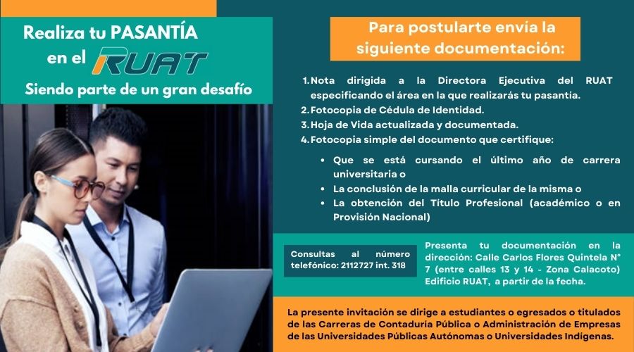 RUAT - REGISTRO UNICO PARA LA ADMINISTRACION TRIBUTARIA MUNICIPAL